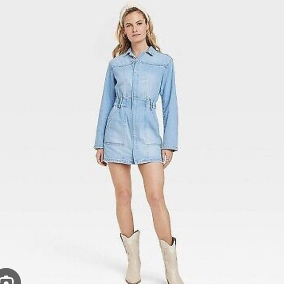 Universal Thread | Dresses | Universal Thread Light Blue Denim Dress ...